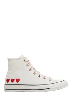 CONVERSE Chuck Taylor All Star High Gs Embroidered Hearts - White