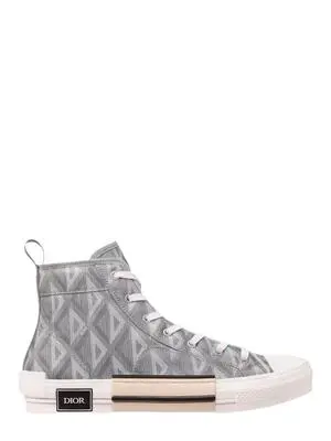 Dior B23 High Cd Diamond Sneakers - Grey