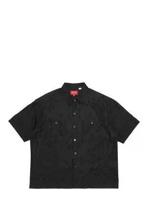 Supreme Embroidered Short Sleeve Shirt - Black