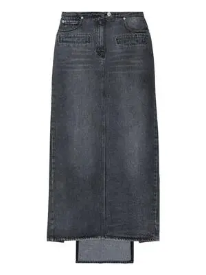 COURREGES Heritage Denim Long Skirt - Grey
