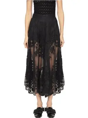 Sea Arielle Lace Flare Trousers - Black