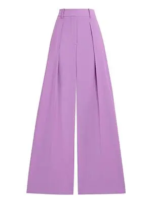 Veronica Beard Sonia Wool-Blend Wide-Leg Pants Violet