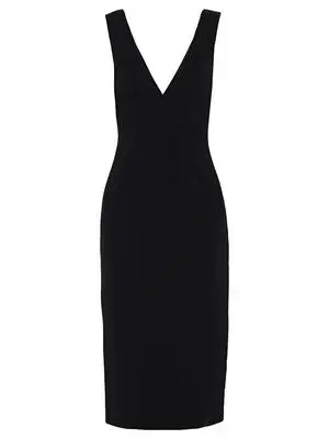 Victoria Beckham Bonded Crepe Midi Dress - Black