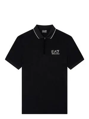 Emporio Armani Gold Label Viscose-blend Polo Shirt - Black