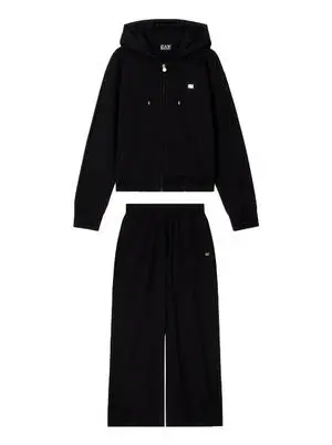 EA7 Core Lady Stretch-cotton Tracksuit - Black