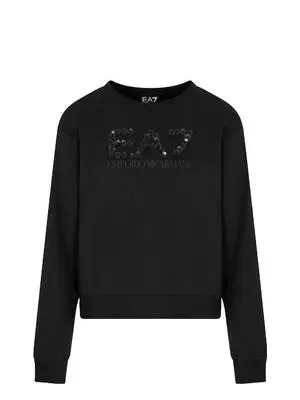 EA7 Cotton-Blend Crew-Neck Sweatshirt