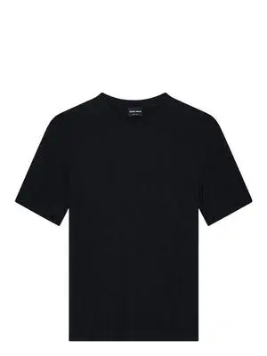 Giorgio Armani Asv Stretch Cashmere And Viscose-blend Crew-neck T-shirt - Black