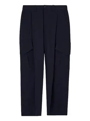 Giorgio Armani Single-pleat Virgin Wool Crêpe Trousers - Navy
