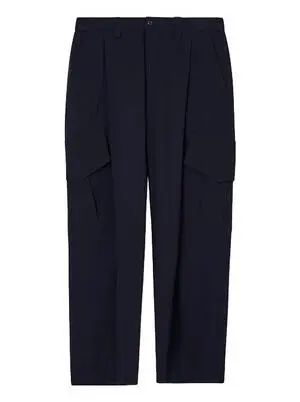 Giorgio Armani Single-pleat Virgin Wool Crêpe Trousers - Navy