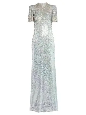 Jenny Packham Jourdain Maxi Dress Silver