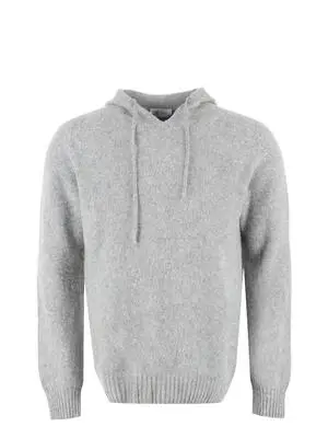 THE (ALPHABET) Cashmere Knitted Hoodie - Grey