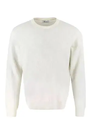 THE (ALPHABET) Wool-cashmere Crew-neck Sweater - White