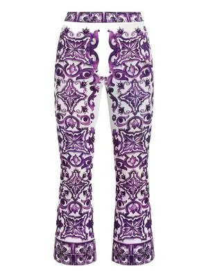 Dolce & Gabbana Majolica-print Trousers - White