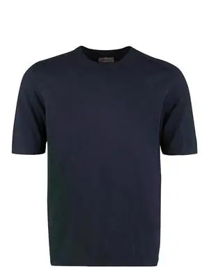THE (ALPHABET) Cotton Knit T-shirt - Blue