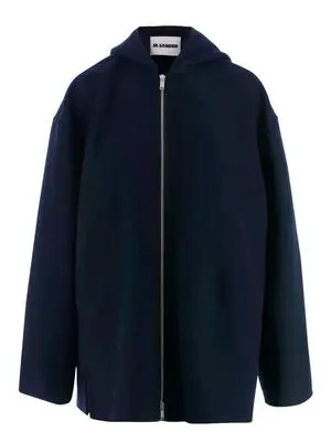 JIL SANDER Hooded Wool Jacket - Black