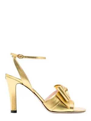 Valentino Garavani 100mm Bow-embellished Sandals - Gold