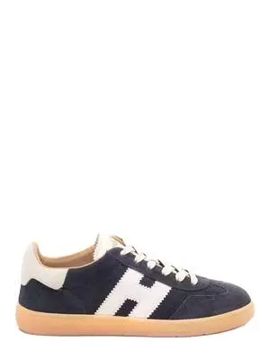 Hogan Logo Leather Trainers - Blue