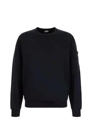 C.P. COMPANY Diagonal Raised Fleece Sweatshirt - Black