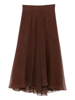Brunello Cucinelli Pleated High-rise Skirt - Brown