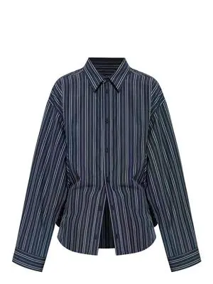Balenciaga Striped Button-up Shirt - Blue