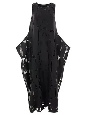 MARIA CALDERARA Laser-cut Midi Dress - Black