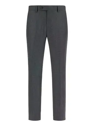 Boggi Milano Bird's Eye Wool Trousers - Grey