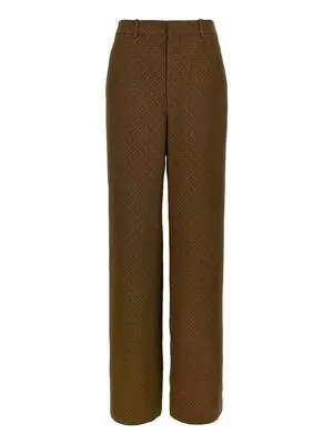 Saint Laurent Jacquard Trousers - Brown
