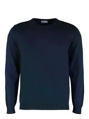 THE (ALPHABET) Crew-neck Cotton Sweater - Blue