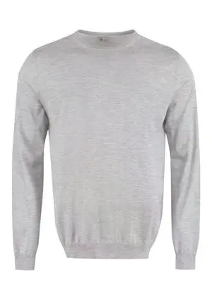 THE (ALPHABET) Fine Knit Crew-neck Sweater - Grey