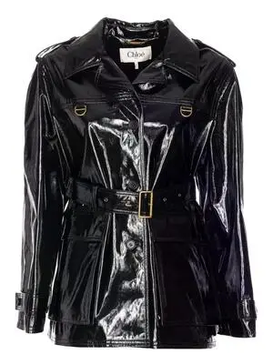 Chloé Belted Patent Jacket - Black
