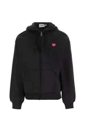 Carhartt Work In Progress Heart-logo Zip-up Hoodie - Black