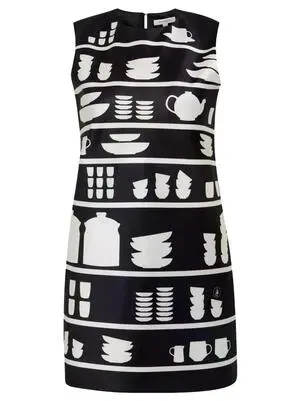 JW Anderson Pottery-print Mini Dress - Black