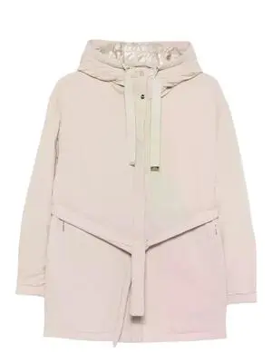 Herno Hooded Belted Jacket Neutrals