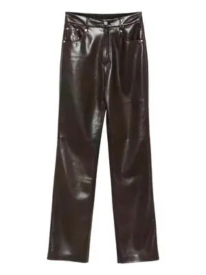 Nanushka Five-pocket Leather Trousers - Brown