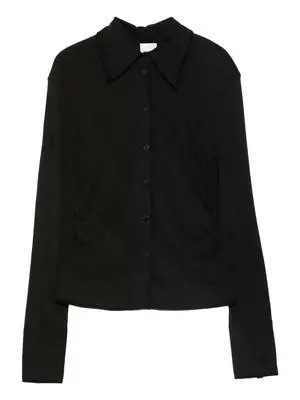 Nanushka Long-sleeved Buttoned Polo Shirt - Black