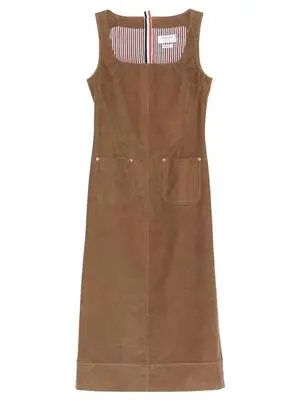 Thom Browne Corduroy Midi Dress - Brown