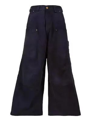 WILLY CHAVARRIA Cotton Wide-leg Trousers - Blue