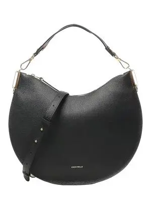 COCCINELLE Sunup Half-moon Leather Shoulder Bag - Black