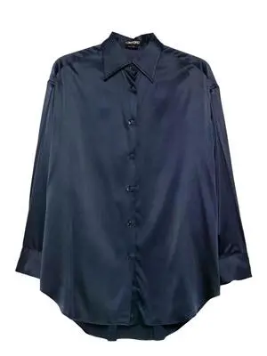 TOM FORD Silk-blend Shirt - Blue