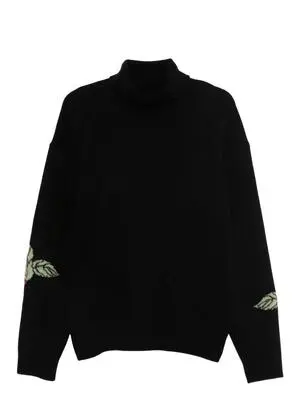 Nanushka Rose-embellished Wool Sweater - Black