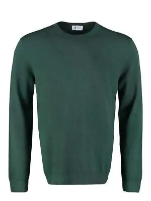 THE (ALPHABET) Crew-neck Wool Pullover - Green