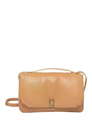 Guess Puffed Leather Satchel - Brown