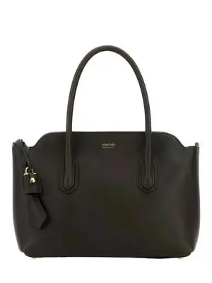 TOM FORD Medium Alexandre Leather Tote Bag - Brown