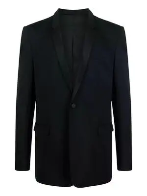 MODES Satin-trim Single-breasted Blazer - Black