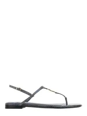 Fendi Ff Fold Leather Logo Sandals - Blue