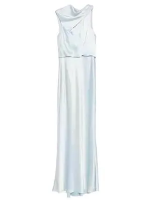 Amsale Satin Draped Dress - Blue