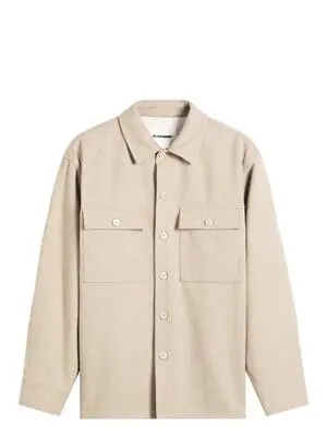 JIL SANDER Felted Wool Shirt - Ginger