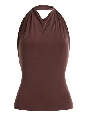 PEACHY DEN Kylie Halter Top - Mahogany