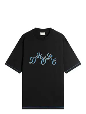 Drole De Monsieur Stagger Logo T-shirt - Black