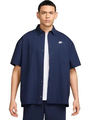 Nike Club Short-sleeve Button-up Shirt - Blue